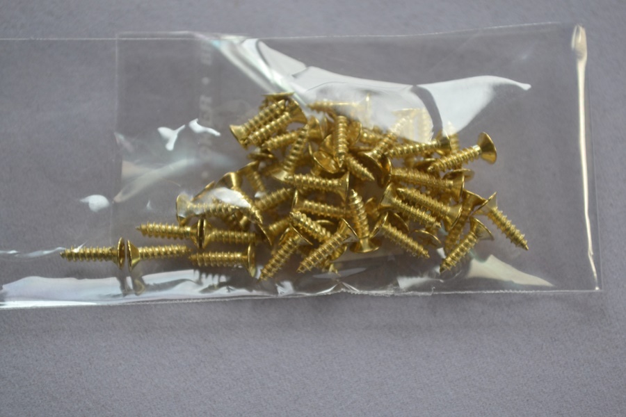 Brass Plated Small Screws - Packs of 30 screws - prokraft