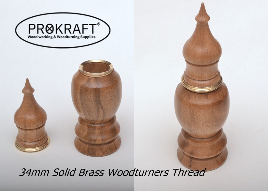 Brass Thread – 34mm Decorative Solid Brass Fitting - prokraft