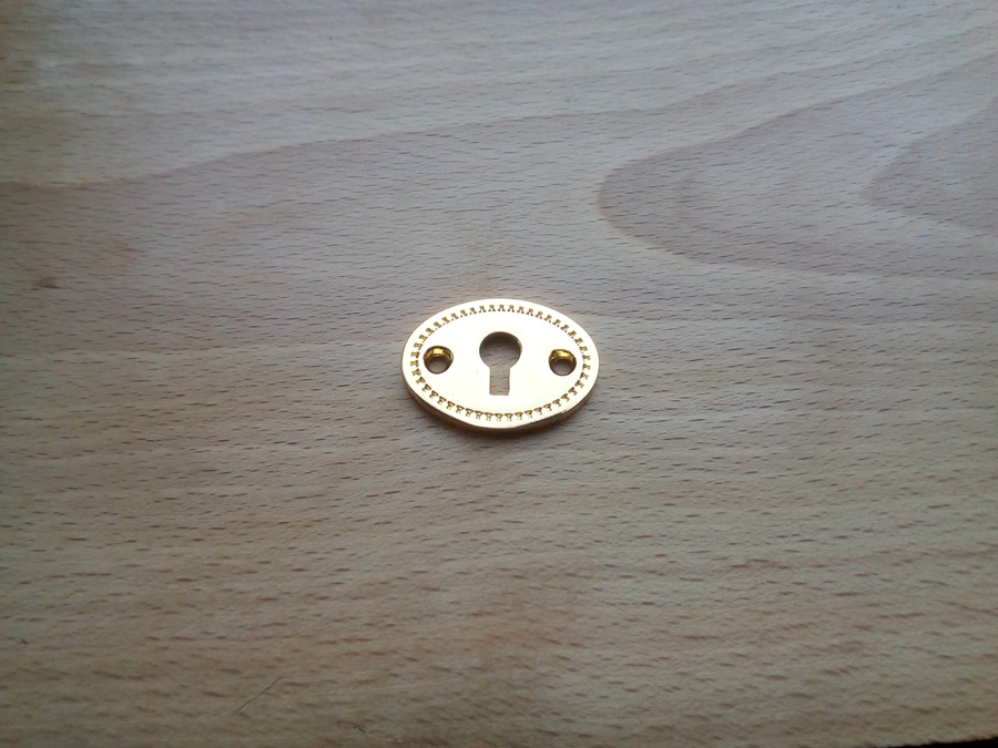 Gold Finish Box Escutcheon - Embossed Oval - prokraft