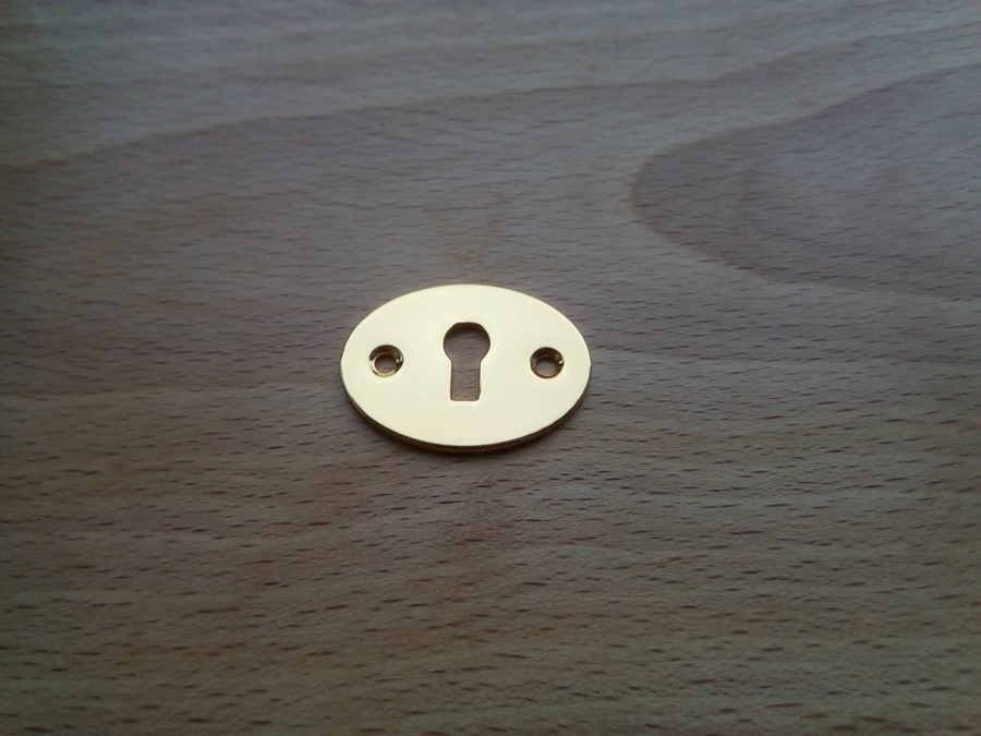 Box Escutcheon – Large Oval Gold Finish Keyhole Plate - prokraft