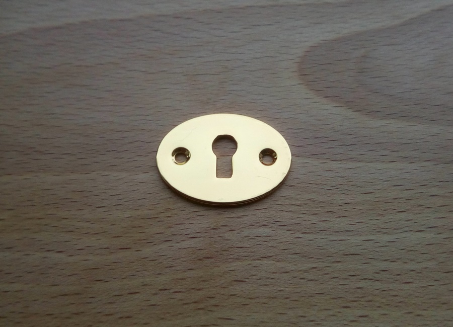 Small Oval Box Escutcheon - gold finish - prokraft