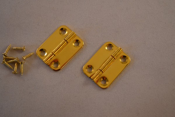 Gold Plated Chamfer Corner Hinges (pairs) - prokraft