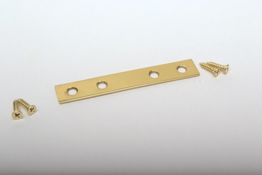 3" Flat Mending Plate - solid brass - prokraft