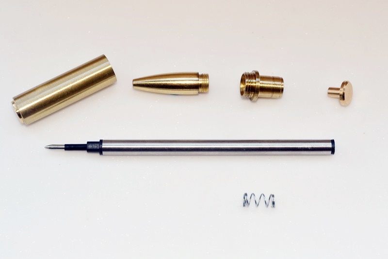 Solid Brass Tubeless Rollerball Pen Kit - prokraft