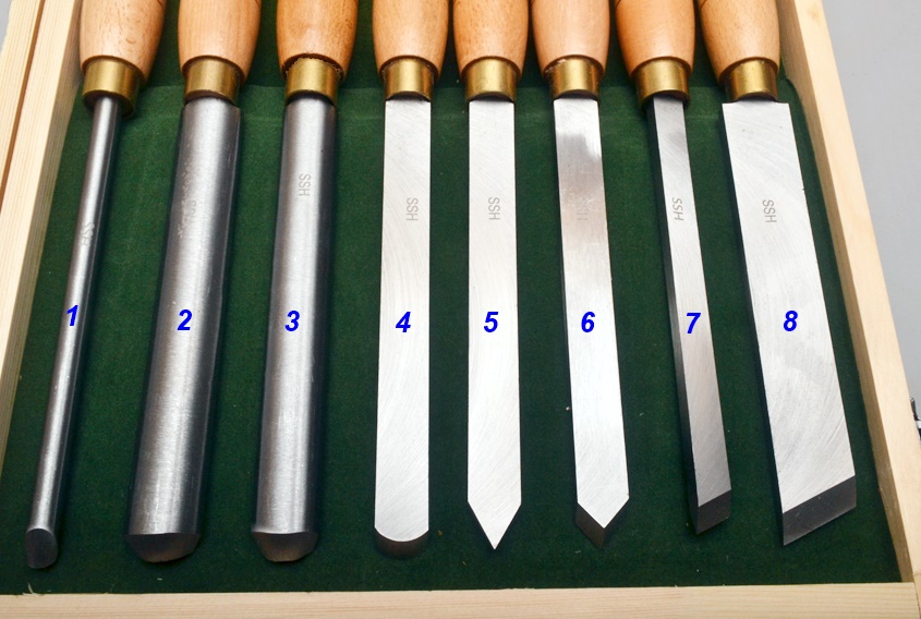 Woodturning Tool Set – 8-Piece Lathe Chisel Kit for Beginners & Pros ...